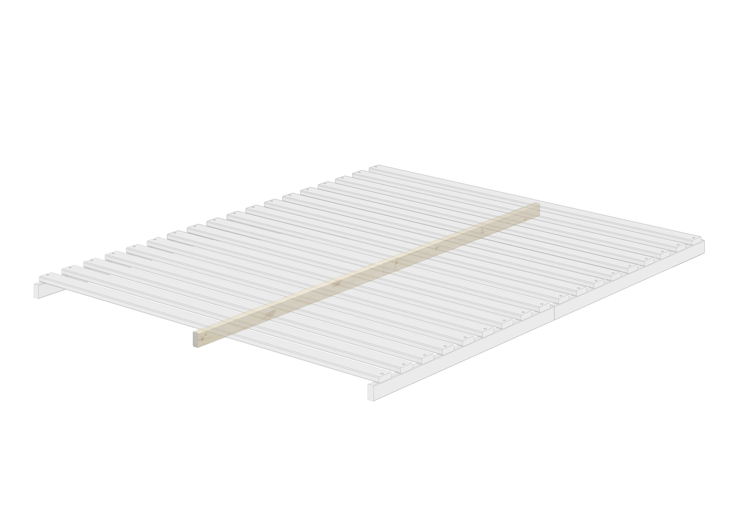 Sommier à lattes réglable en hauteur Lattes en bois d'épicéa non traité ...