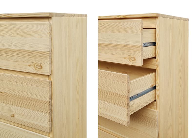 Moderne Holzkommode Holzschrank mit 4 Schubladen Natur Kiefer 90.50-20